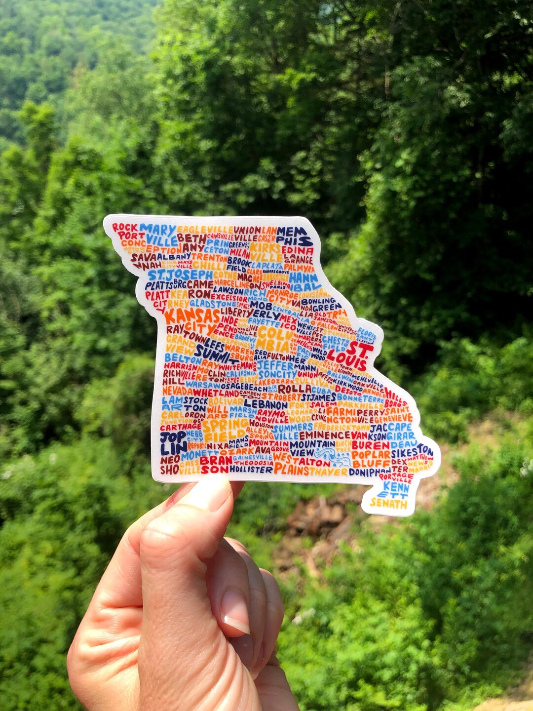 Hand-lettered Missouri Sticker, Missouri Map Sticker, Missouri State ...
