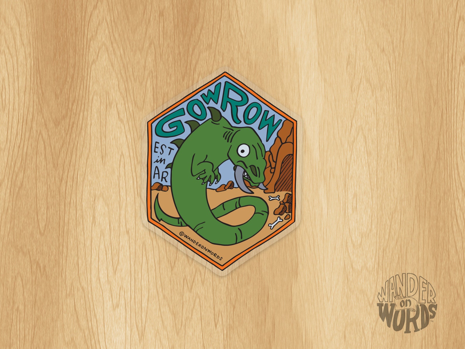 Hand-lettered Gowrow Sticker Arkansas Sticker Mythological - Etsy