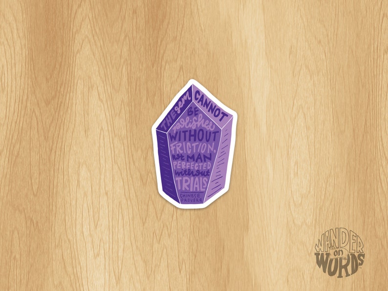 Hand-lettered Gem Sticker Inspirational Gem Sticker | Etsy