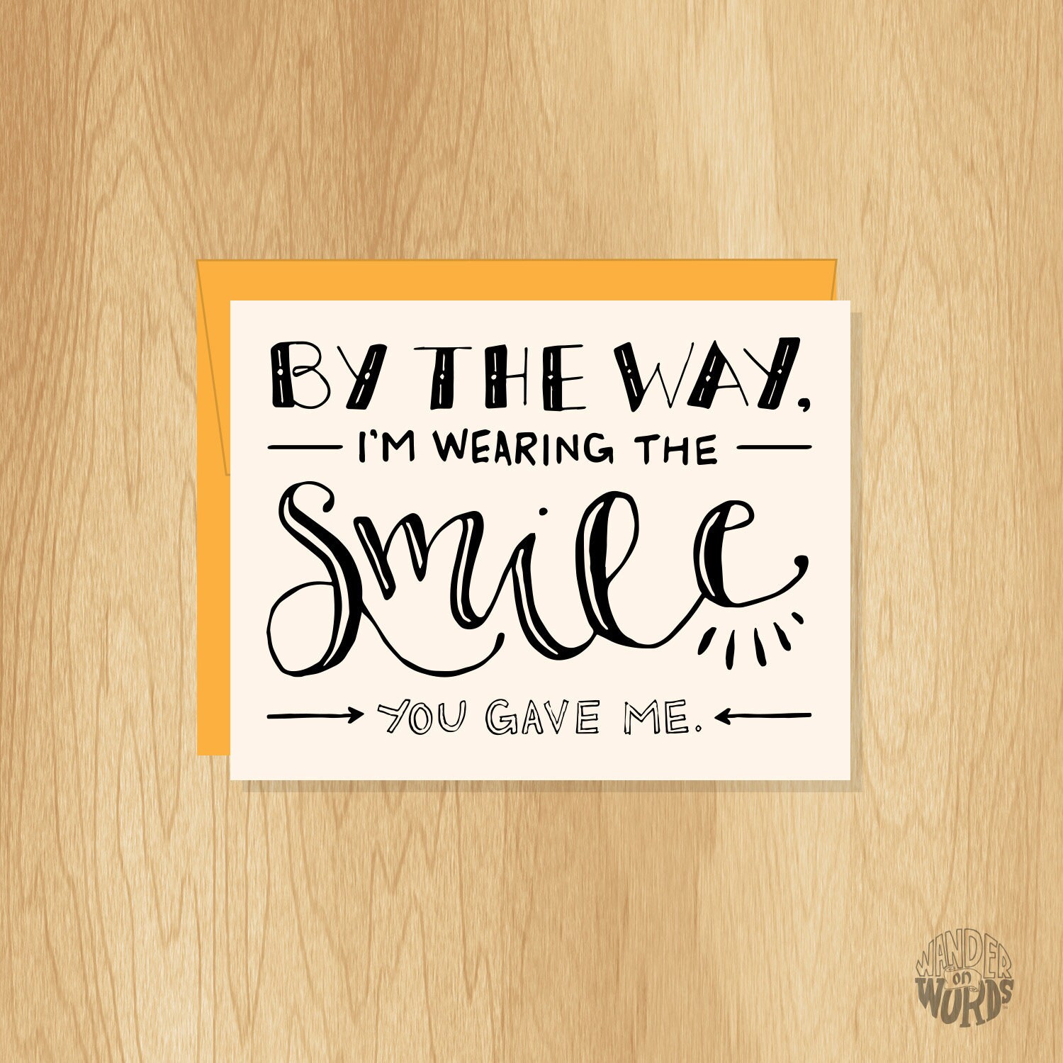 Hand-Lettered Smile Card Friendship Card Love Card | Etsy