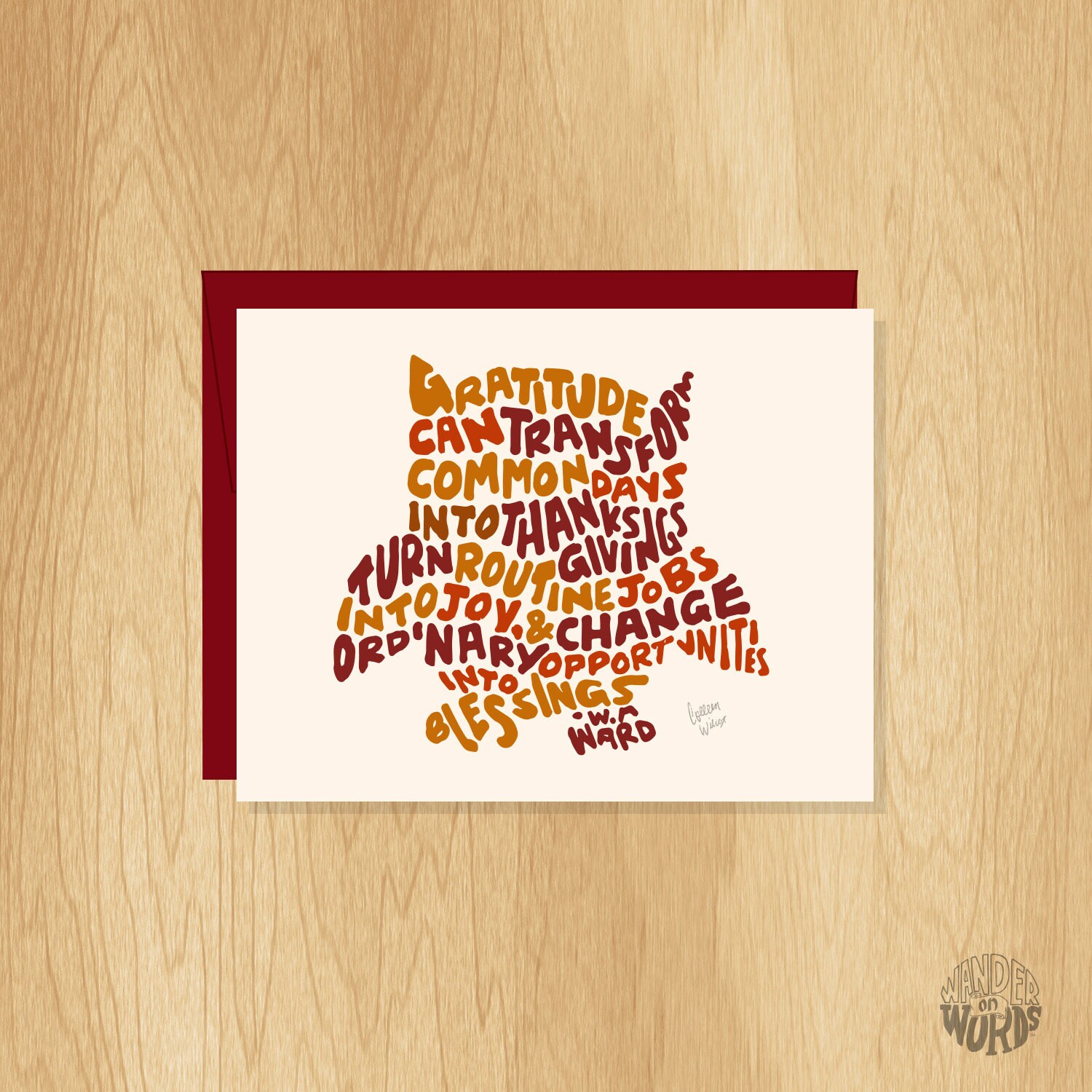 Hand-lettered Gratitude Owl Card Thank You Card Thanksgiving - Etsy