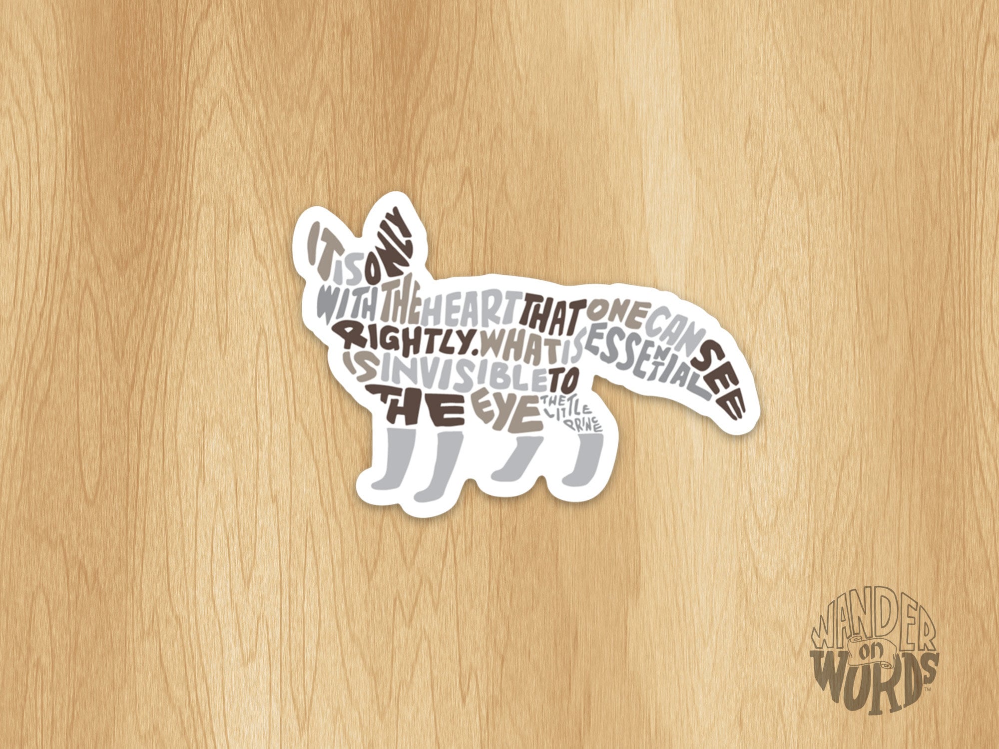 Hand-lettered Fox Sticker the Little Prince Sticker - Etsy