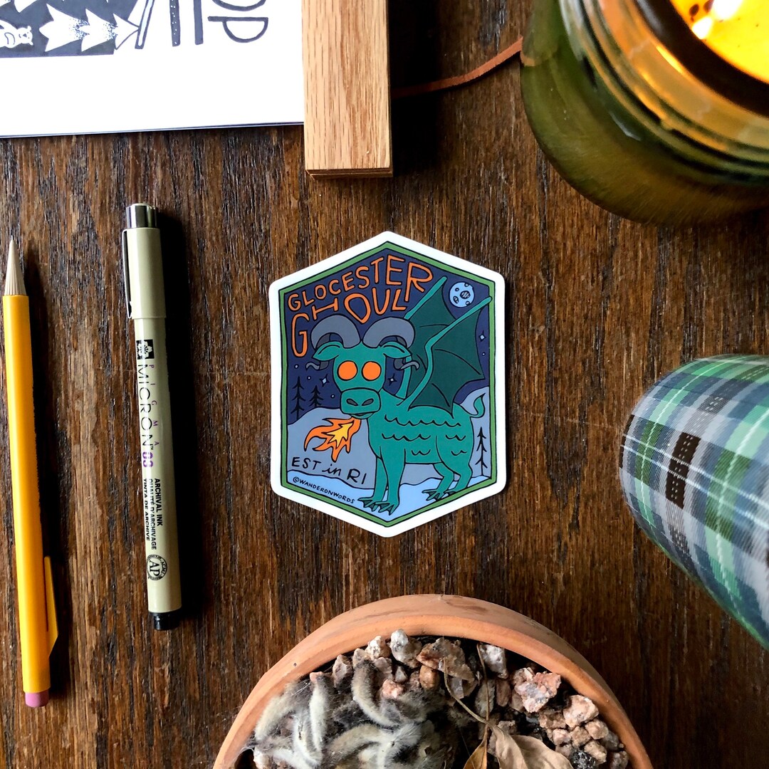 Hand-lettered Gloucester Ghoul Sticker, Rhode Island Sticker ...