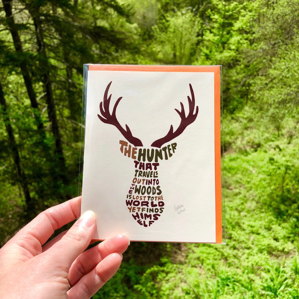Hand-lettered Hunter Card Deer Shape Card Hunting Card - Etsy