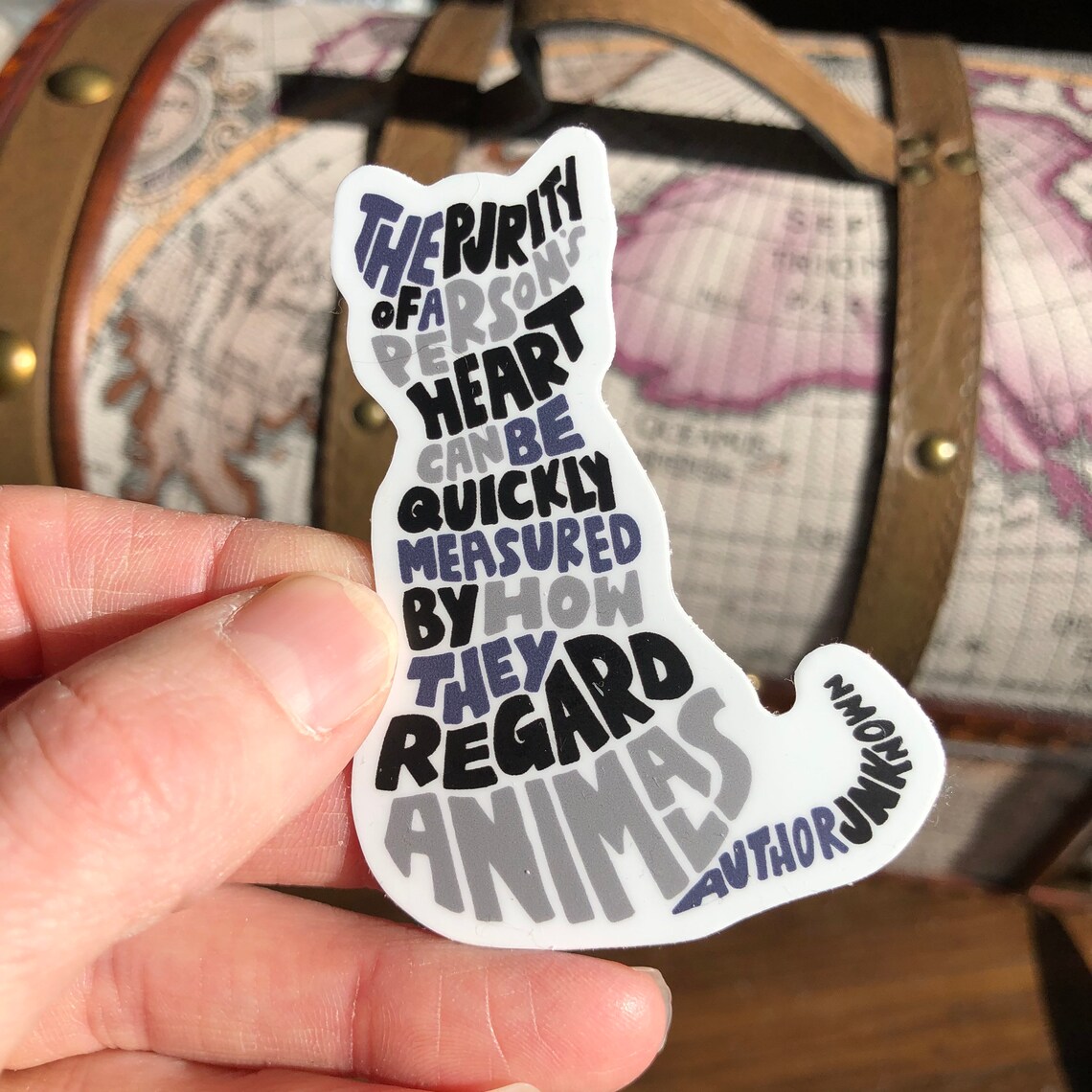 Hand-lettered Cat Sticker Inspirational Sticker Animal | Etsy