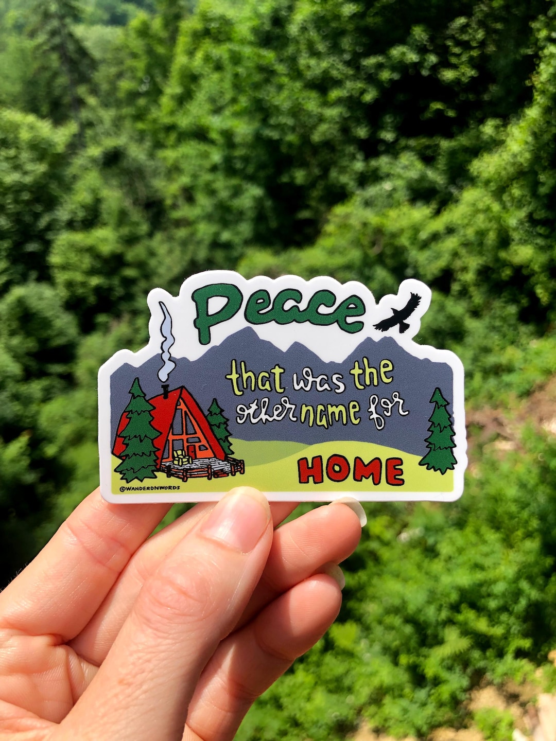Hand-lettered Peace is Home Sticker, Peace Sticker, Inspirational ...