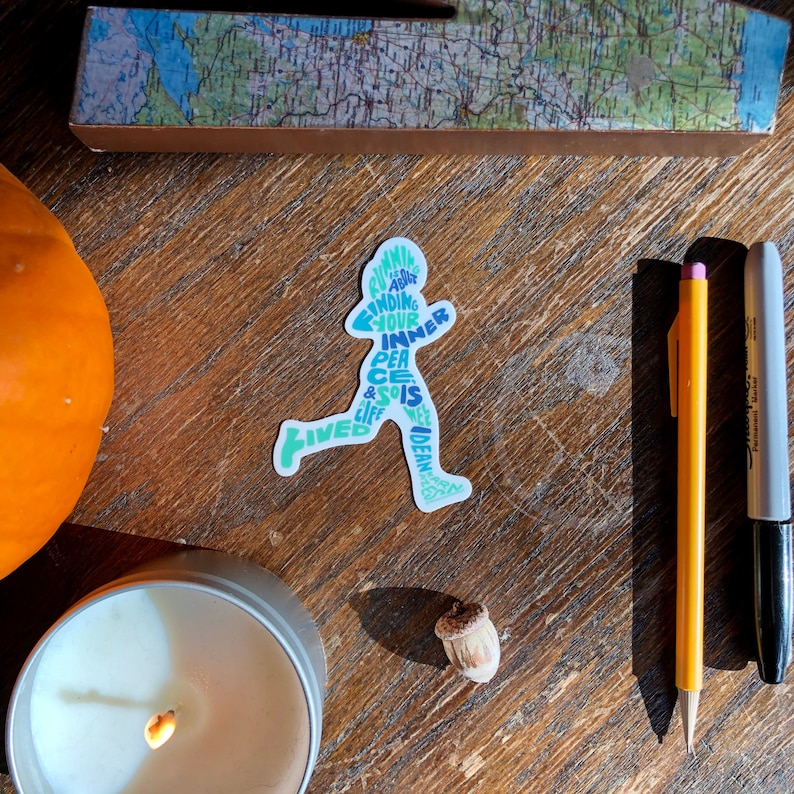 Hand-lettered Runner Sticker Running Sticker Sticker for | Etsy