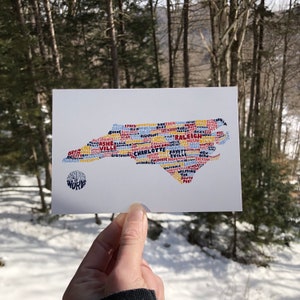 Hand-lettered Towns of North Carolina Postcard, North Carolina Postcard ...