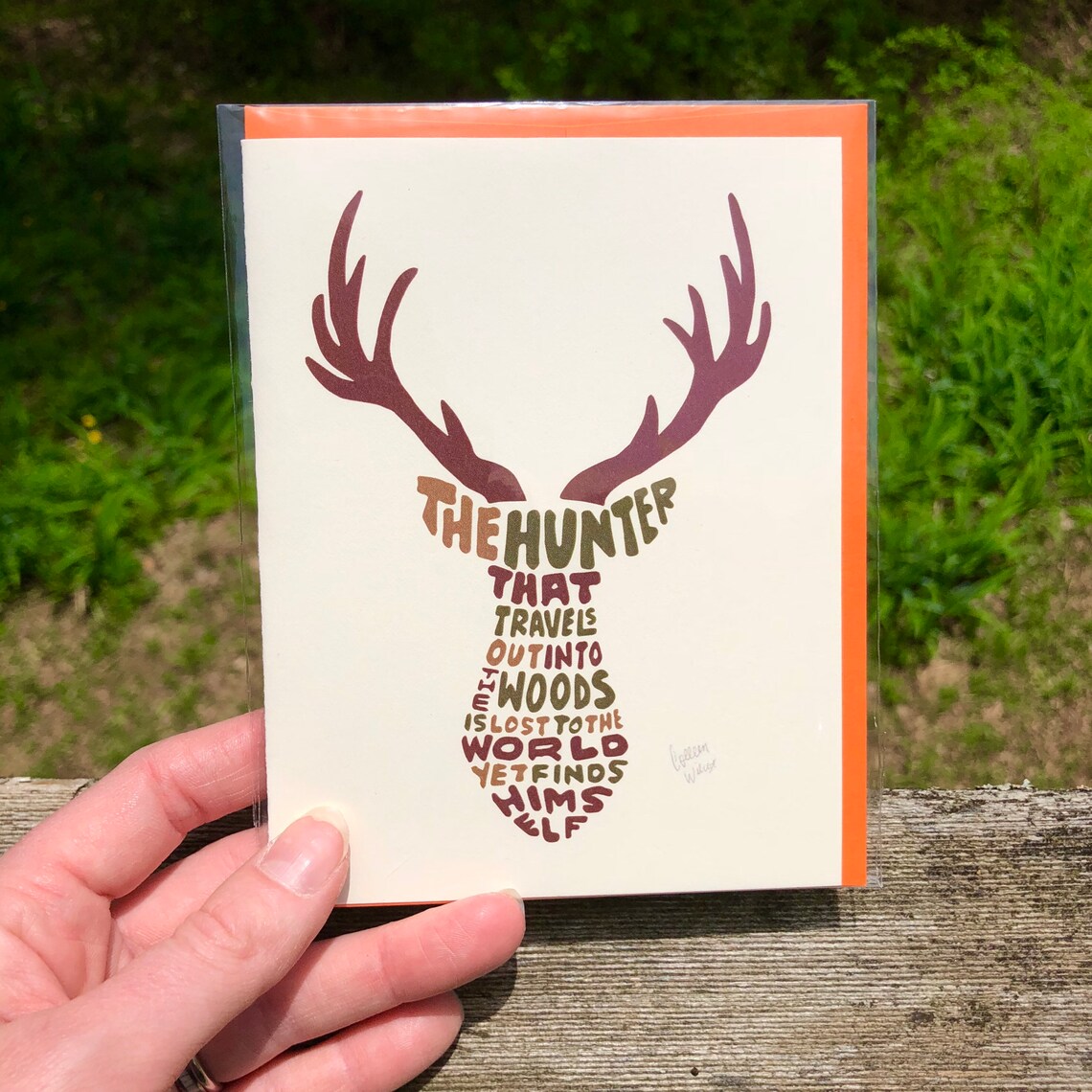 Hand-lettered Hunter Card Deer Shape Card Hunting Card - Etsy