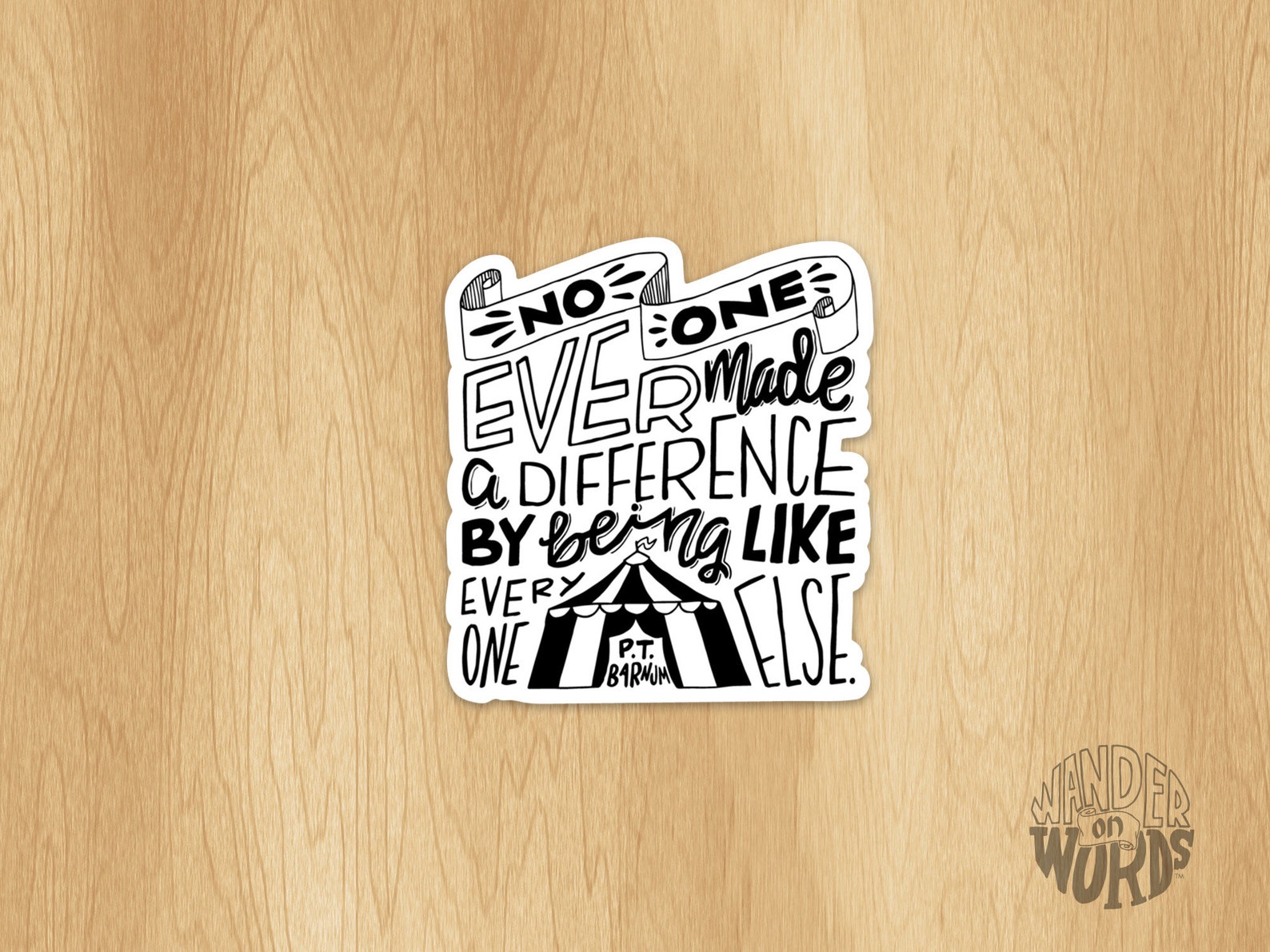 Hand-lettered Make a Difference Sticker Inspirational - Etsy