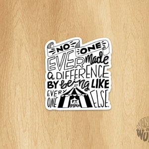 Hand-lettered Make a Difference Sticker, Inspirational Sticker ...