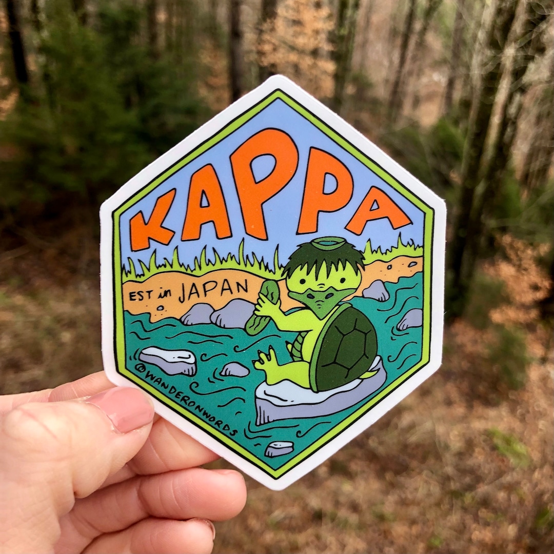 Hand-lettered Kappa Sticker, Kappa Art Sticker, Mythological Critter ...