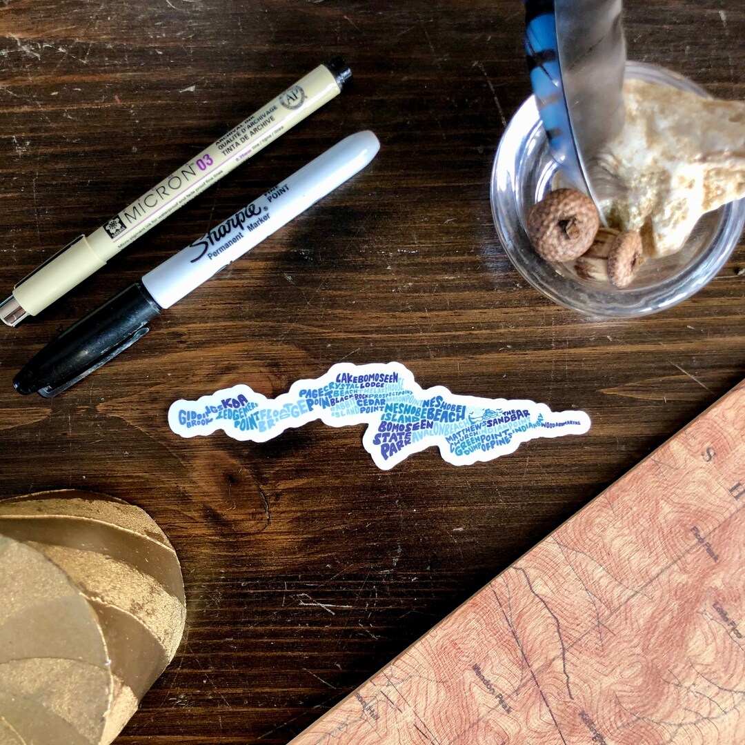 Hand-lettered Lake Bomoseen Sticker, Vermont Lake Sticker, Vermont ...