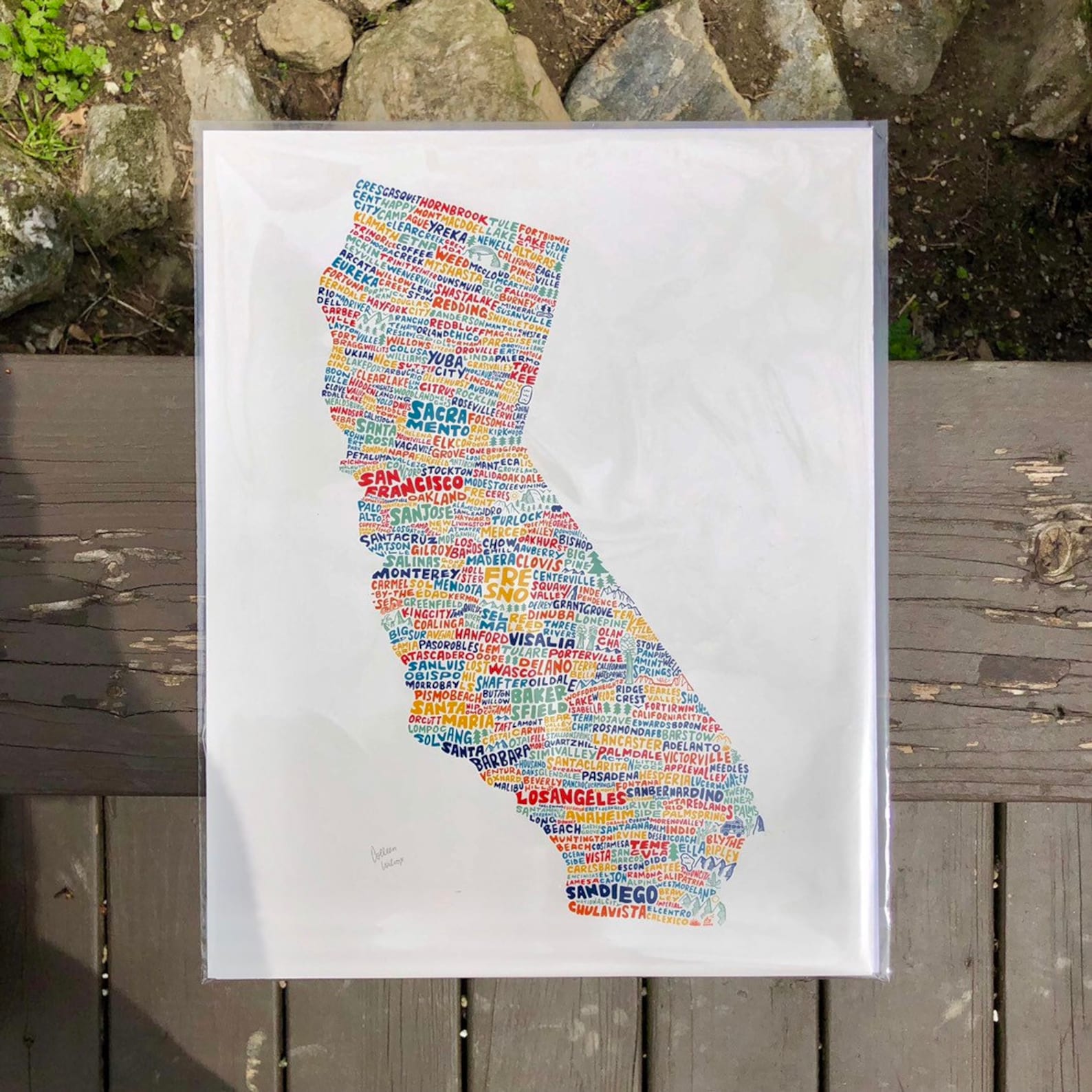 Hand-lettered California Print California Artwork California - Etsy