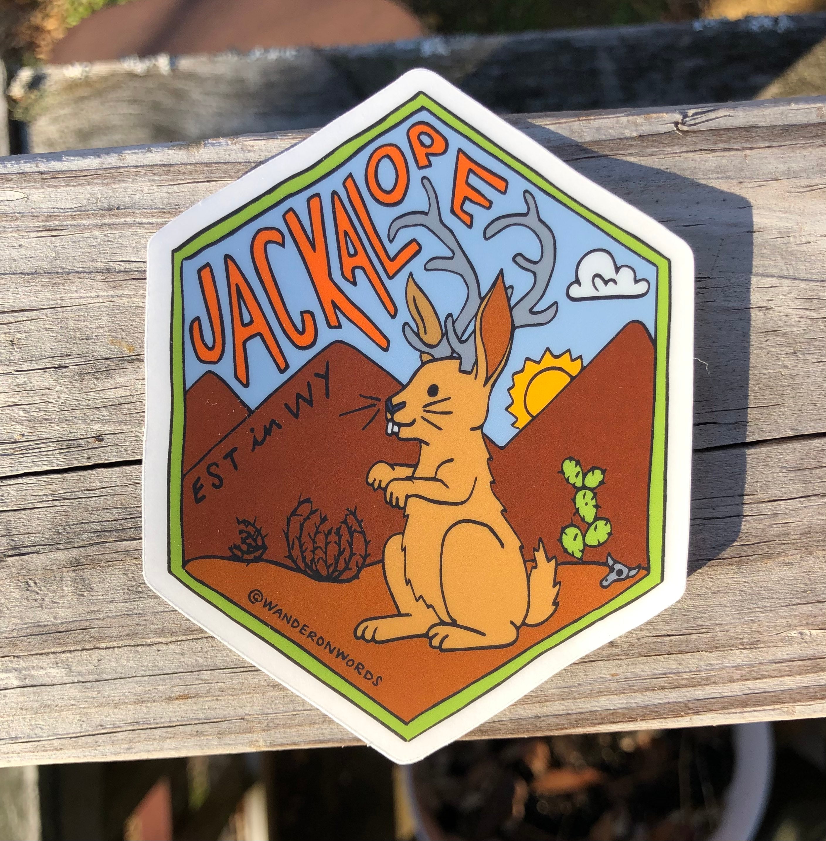 Hand-lettered Jackalope Sticker, Wyoming Sticker, Mythological Critter ...