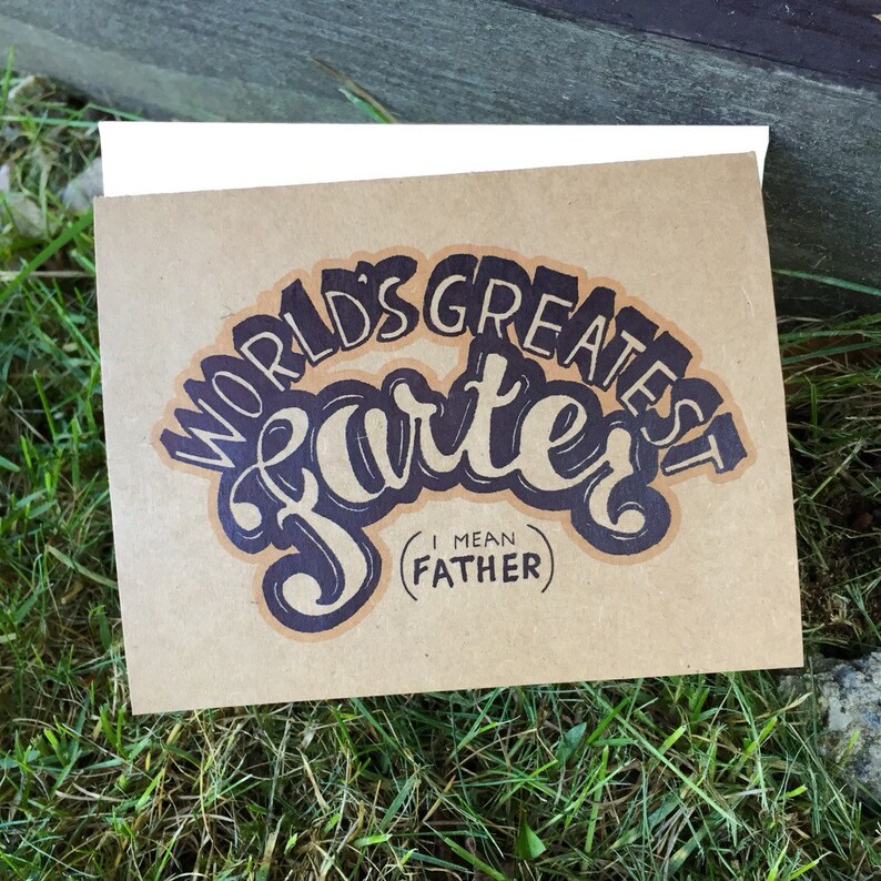 Hand-lettered World's Greatest Farter Father's Day Card, Dad Card ...