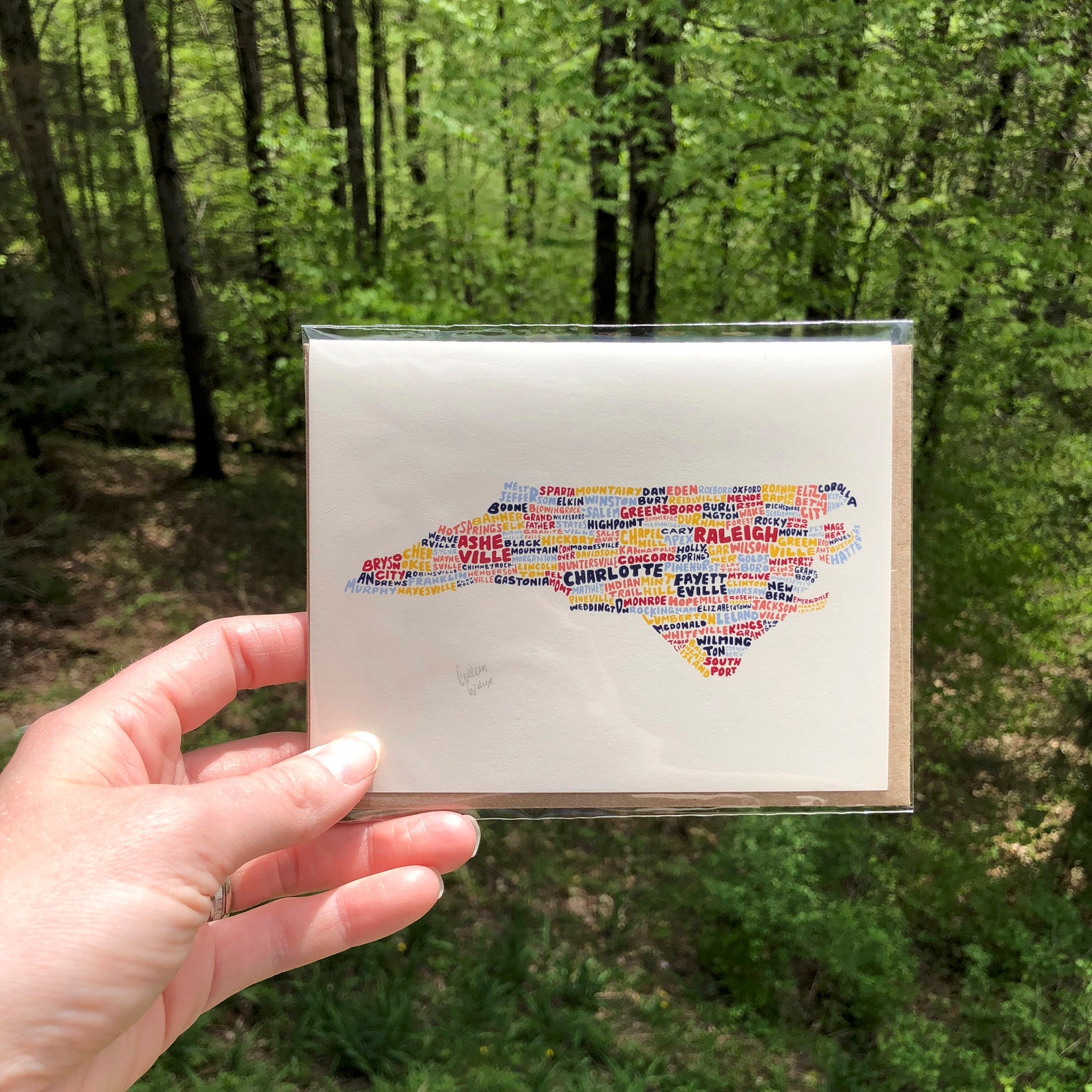 Hand-lettered North Carolina Card North Carolina Gift North - Etsy