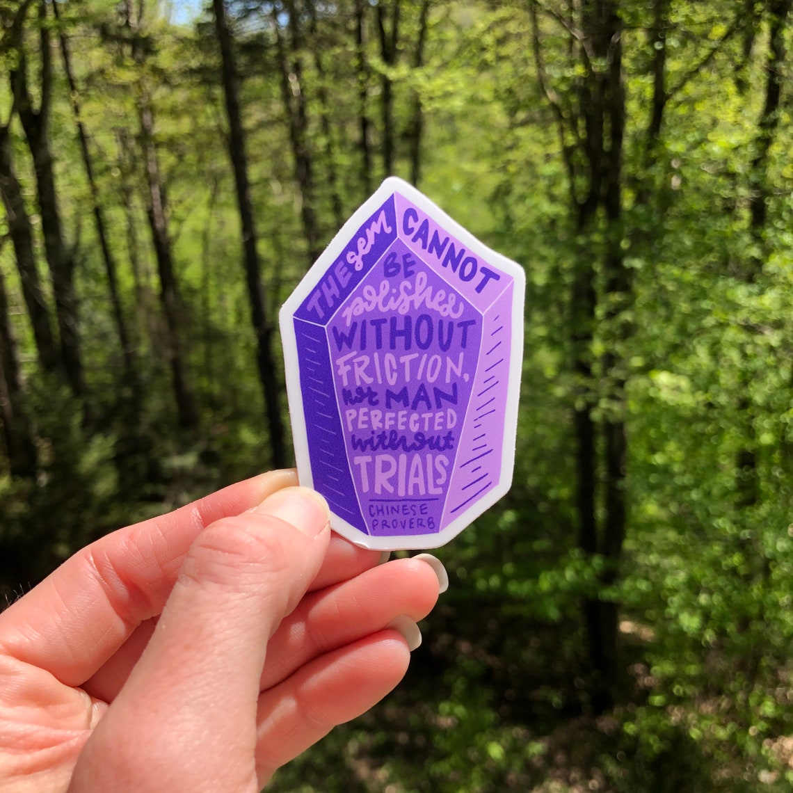 Hand-lettered Gem Sticker Inspirational Gem Sticker | Etsy