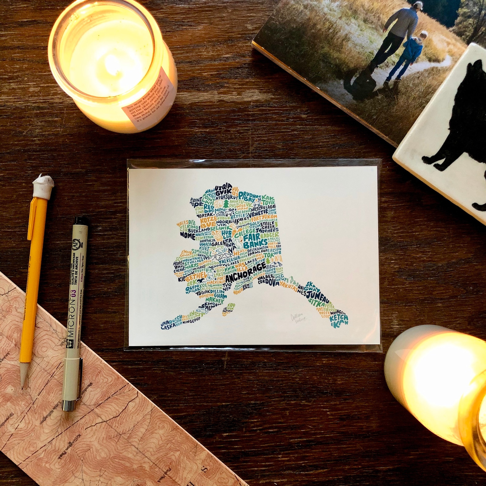 Hand-lettered Alaska State Print Alaska Shape Alaska | Etsy