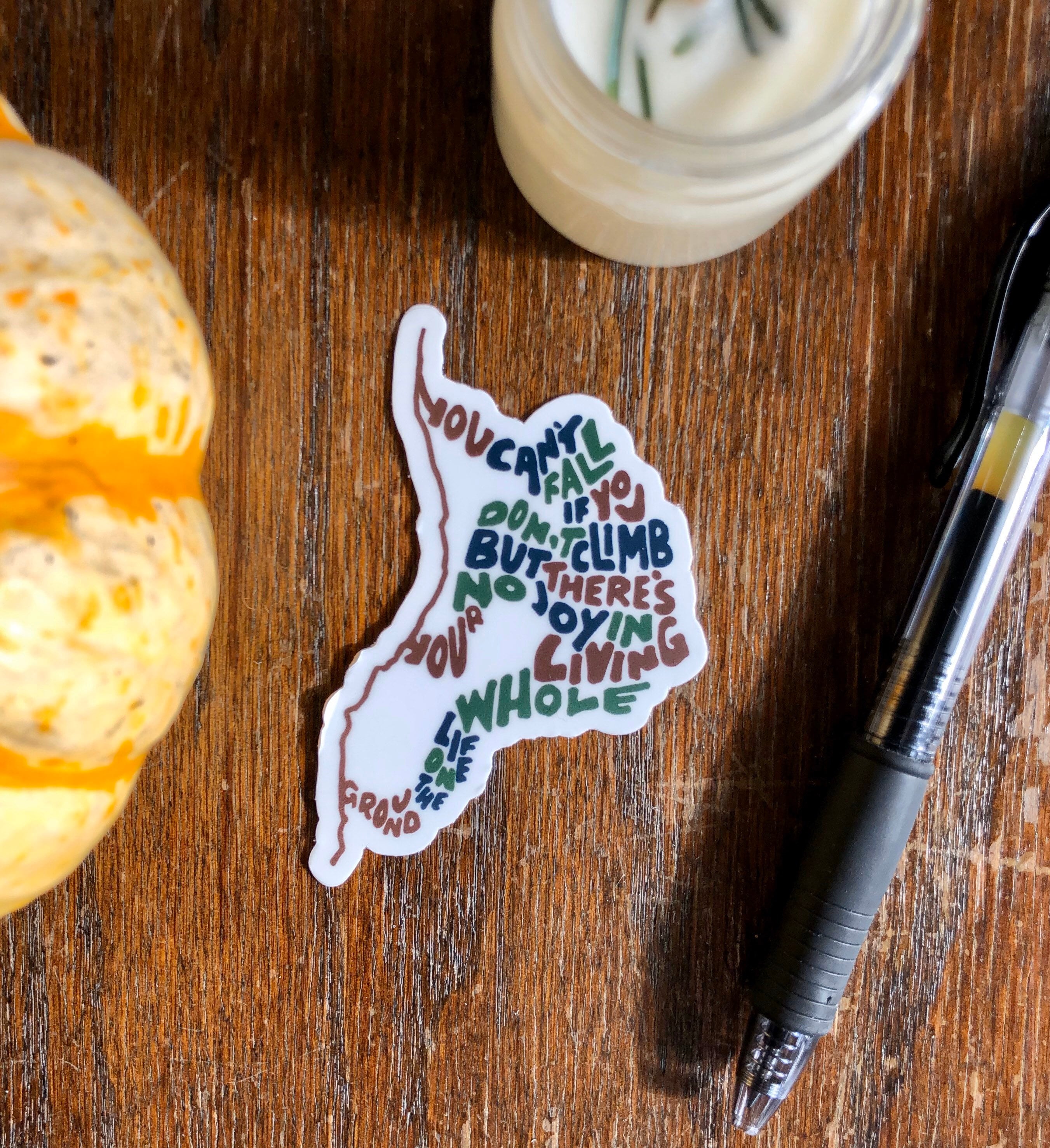 Hand-lettered Climber Sticker, Inspirational Sticker, Rock Climber ...