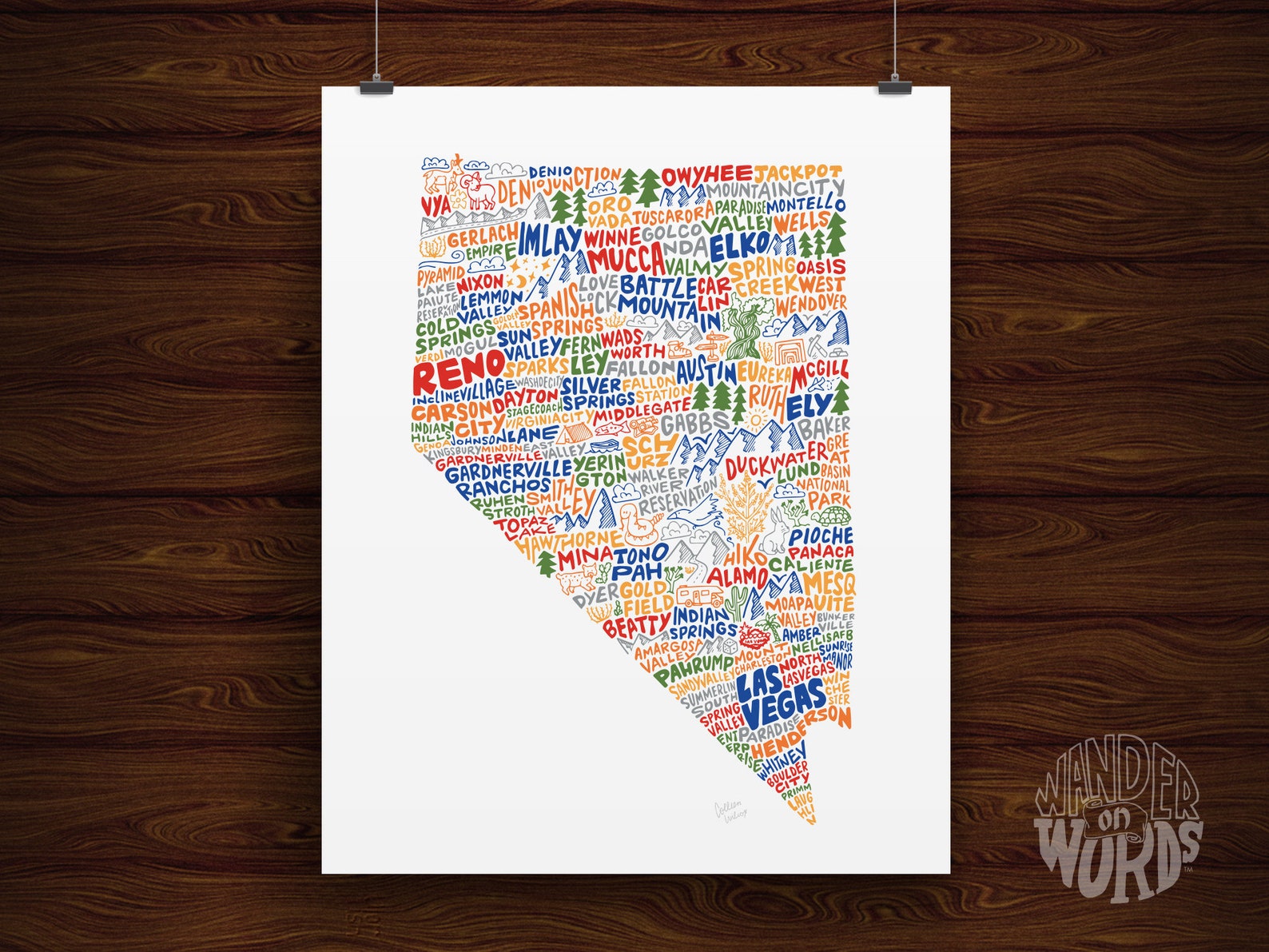 Hand-lettered Nevada Print Nevada Artwork Nevada Gift - Etsy