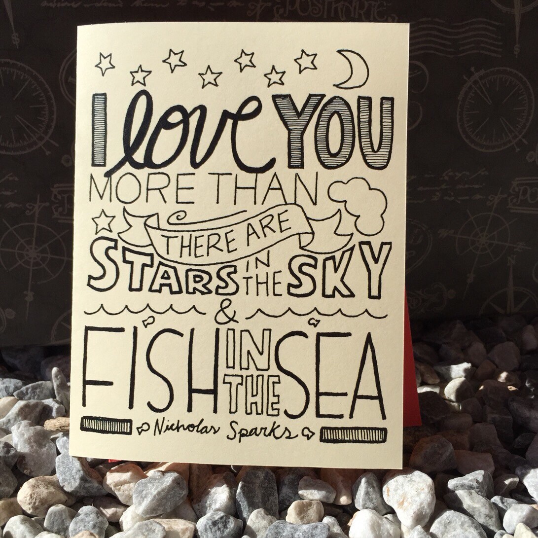 Hand-lettered Love You More Card Love Quote Card Nicholas - Etsy