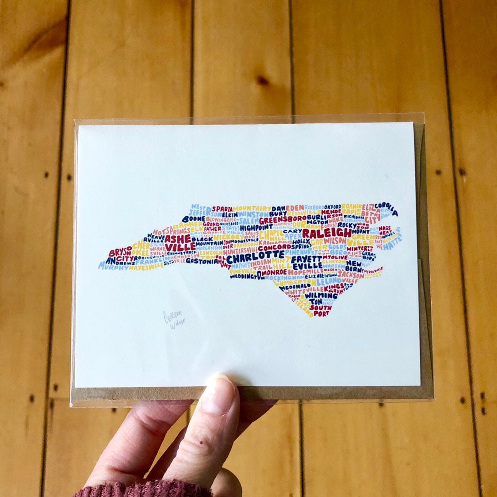 Hand-lettered North Carolina Card North Carolina Gift North | Etsy