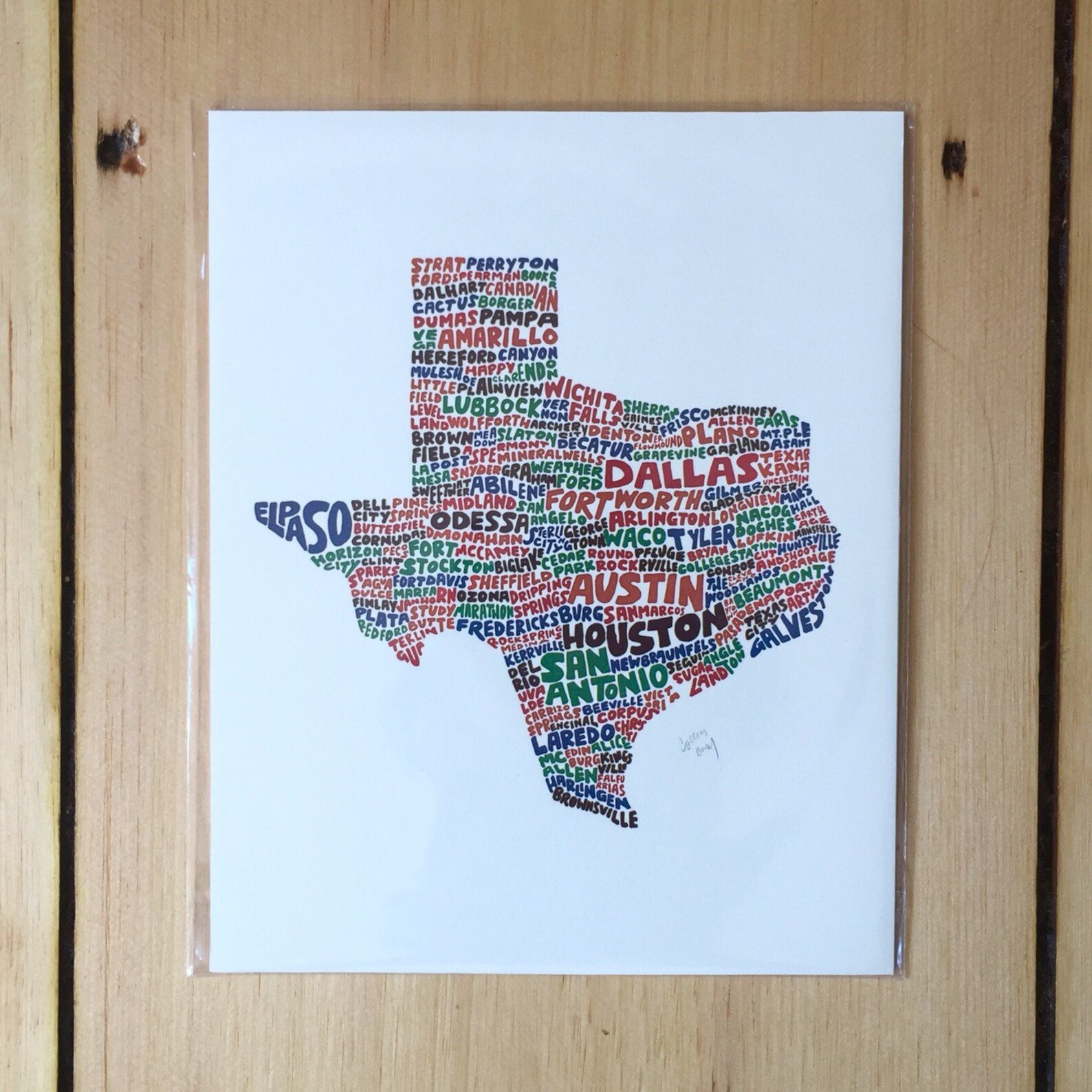 Hand-lettered Texas Print, Texas Artwork, Texas Gift, Texas Design ...