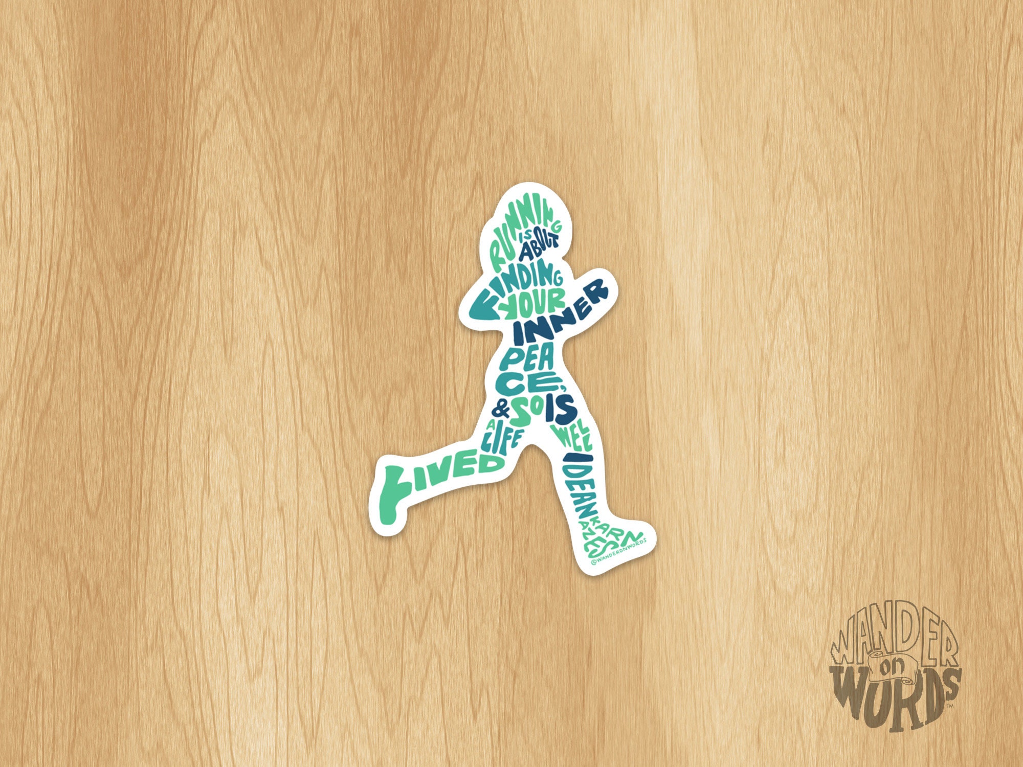 Hand-lettered Runner Sticker Running Sticker Sticker for | Etsy