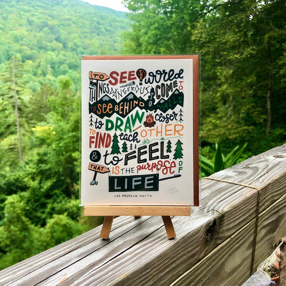 Hand-lettered Life Magazine Motto Card Live Life Card Nature - Etsy