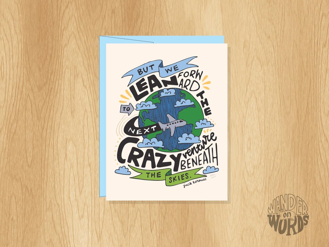 Hand-lettered Lean Forward Card, Inspirational Hand-lettered Card ...