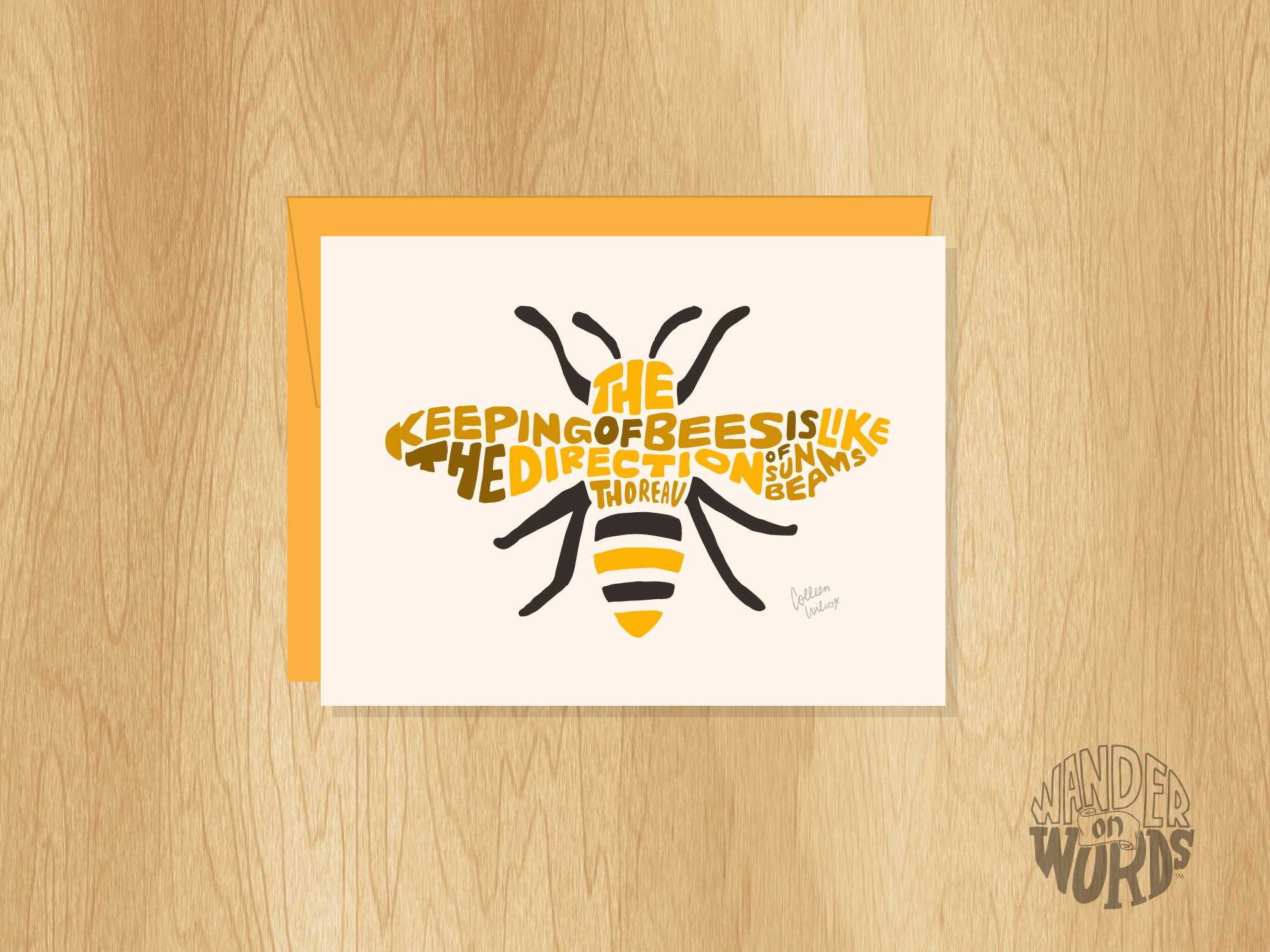 Hand-Lettered Keeping of Bees Card Beekeeper Card Bumblebee | Etsy
