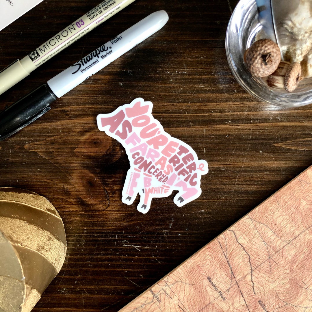 Hand-lettered Terrific Pig Sticker, Inspirational Sticker, You Are ...