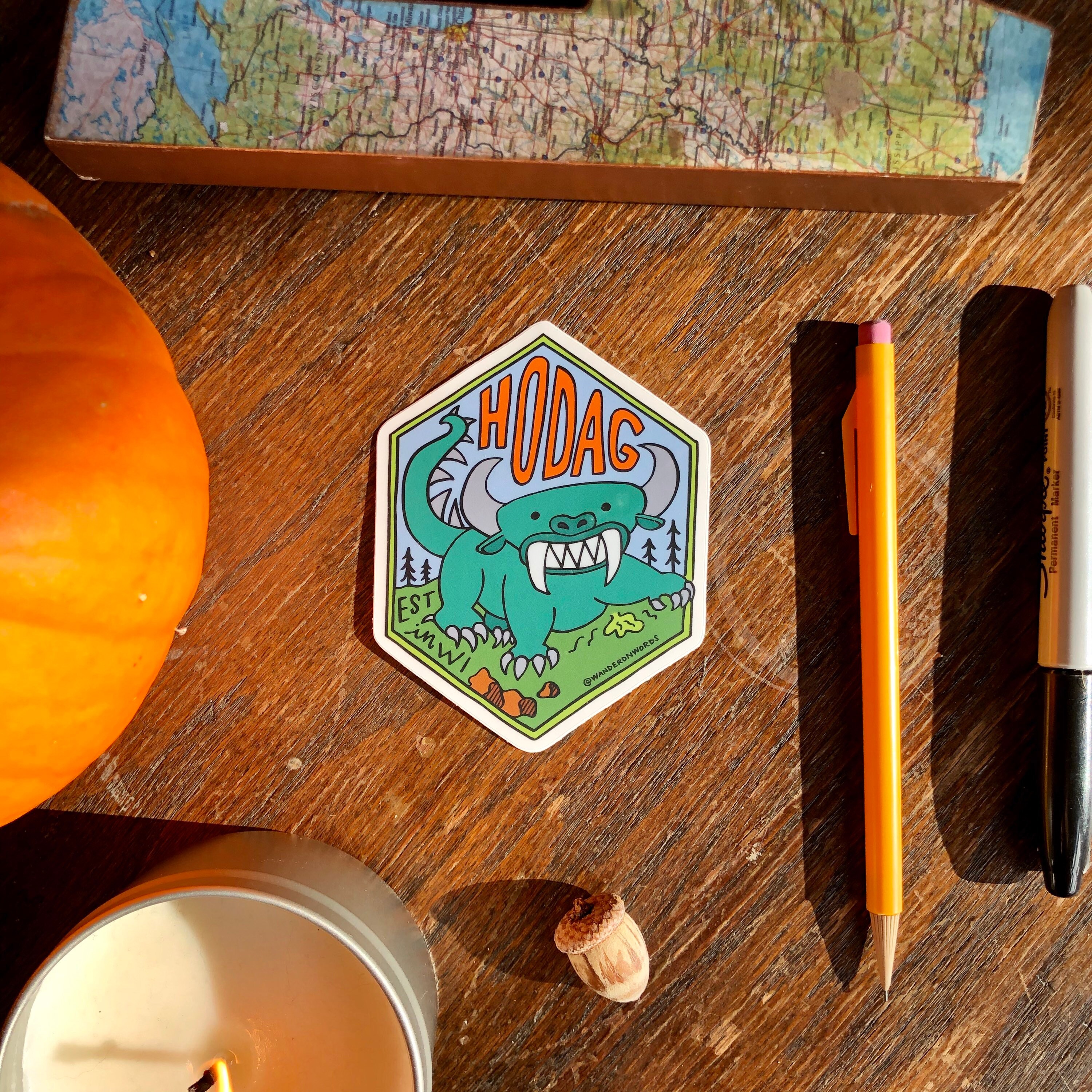 Hand-lettered Hodag Sticker, Wisconsin Sticker, Mythological Critter ...