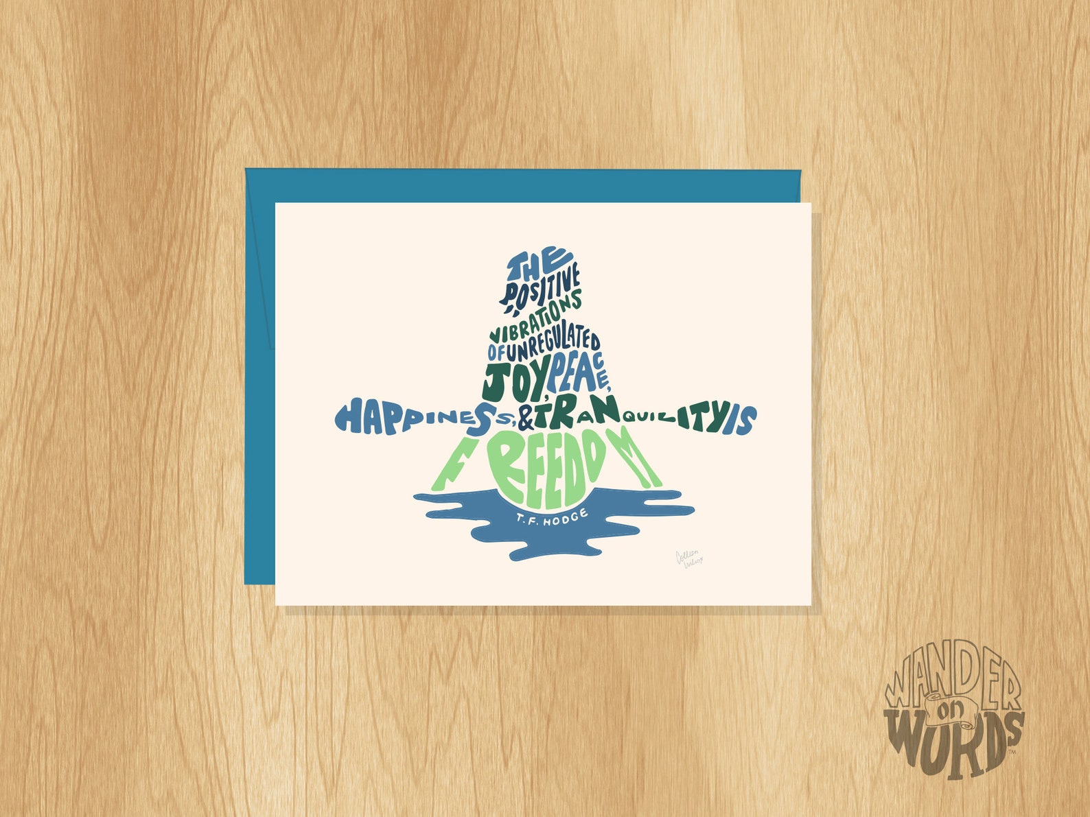 Hand-lettered Tranquility Kayak Card Kayaker Card Nature - Etsy