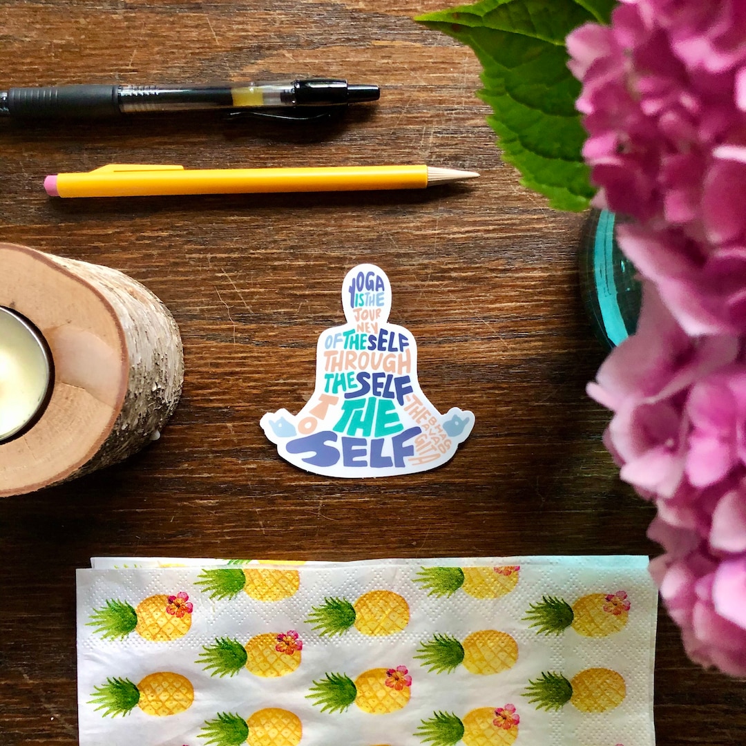Hand-lettered Yoga Self Sticker, Yoga Sticker, Inspirational Sticker ...