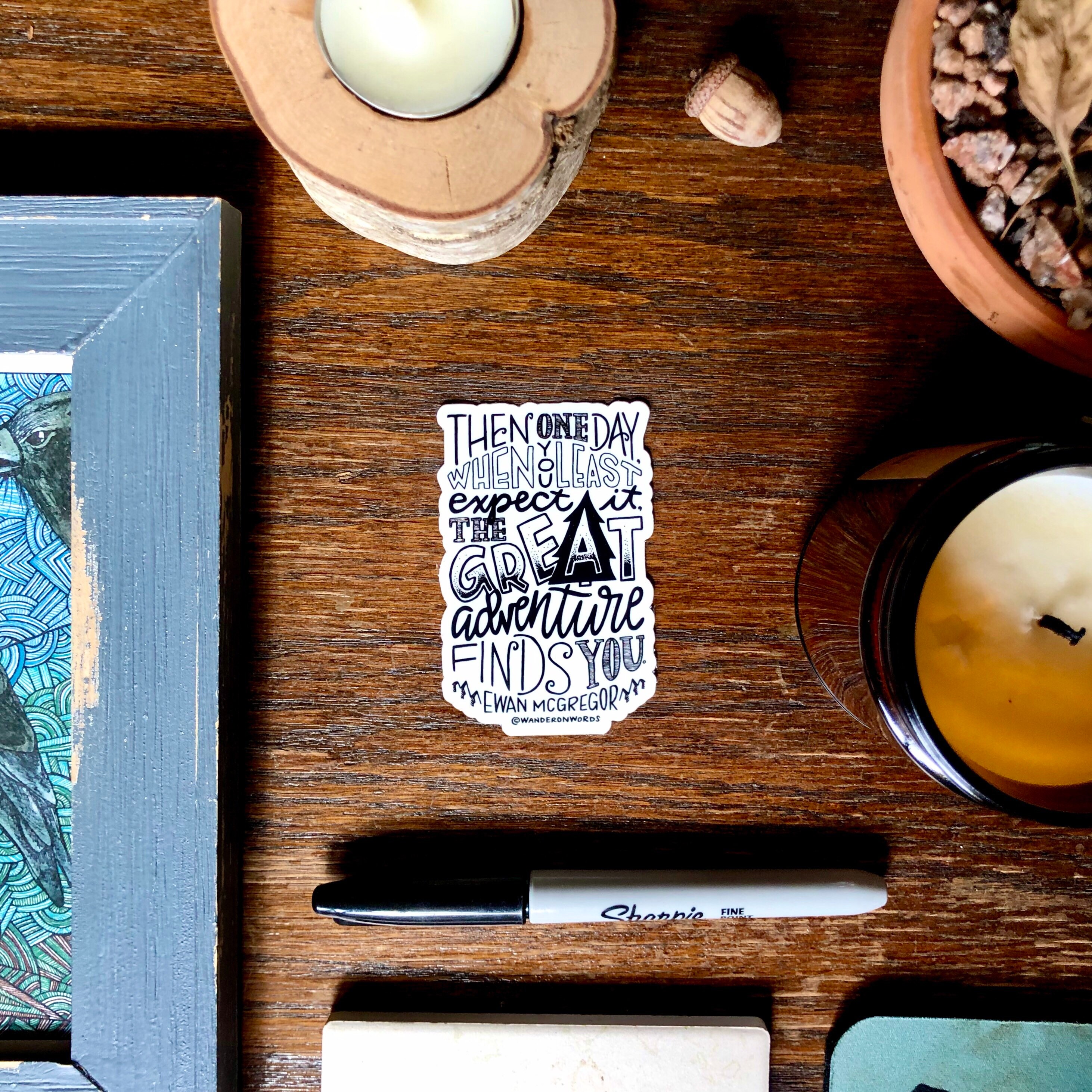 Hand-lettered Great Adventure Sticker, Inspirational Sticker, Travel ...