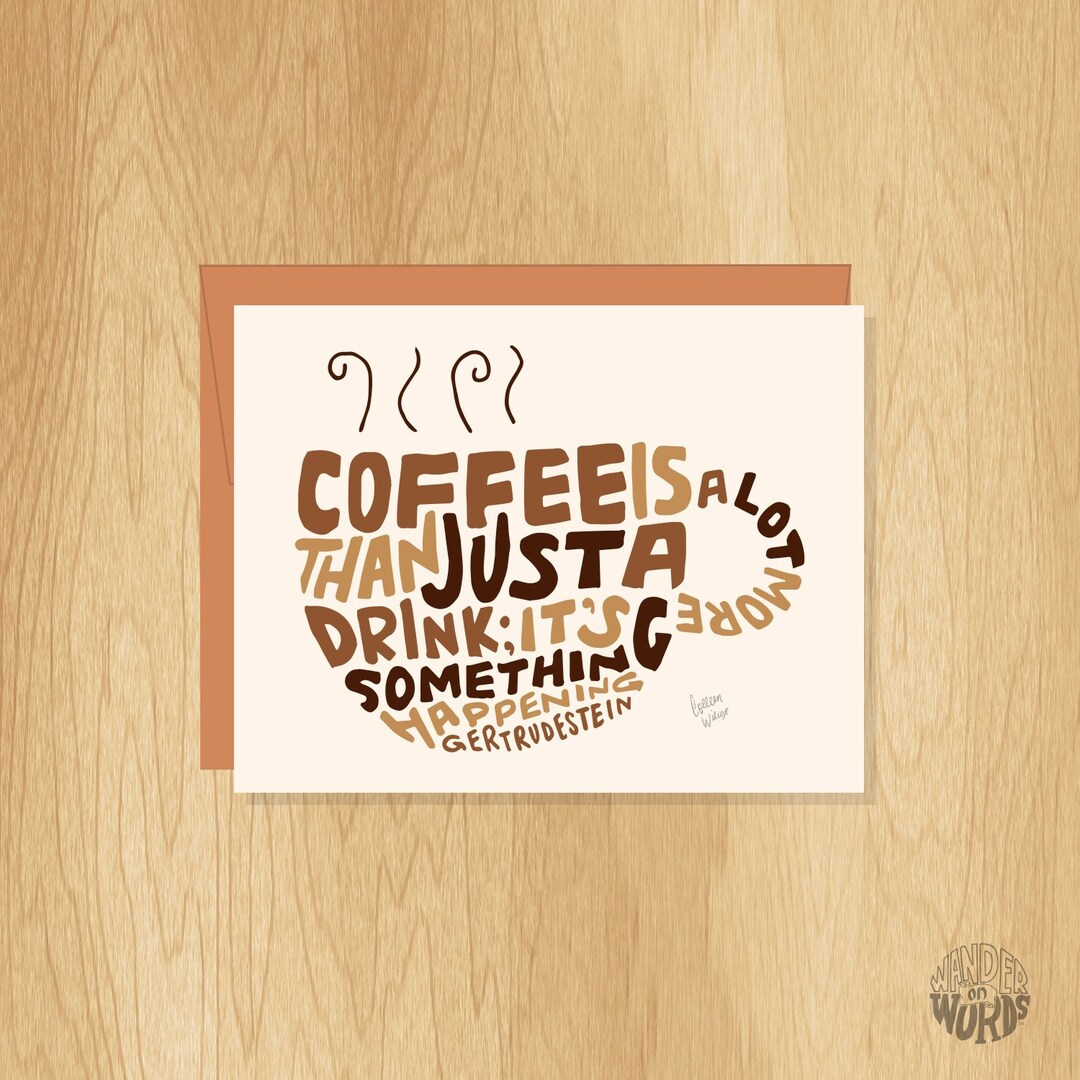 Hand-lettered Coffee is More Card, Lettering Card, Coffee Lover Card ...