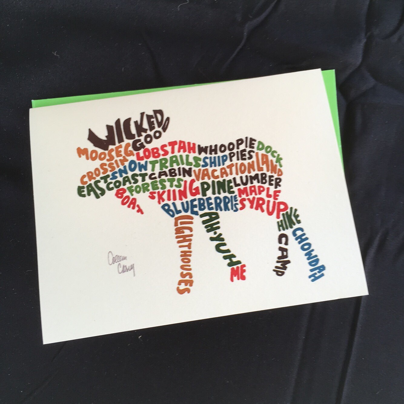 Hand-lettered Maine Moose Card Maine Card Wicked Good Card | Etsy