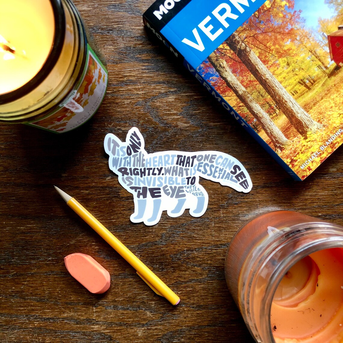 Hand-lettered Fox Sticker the Little Prince Sticker | Etsy
