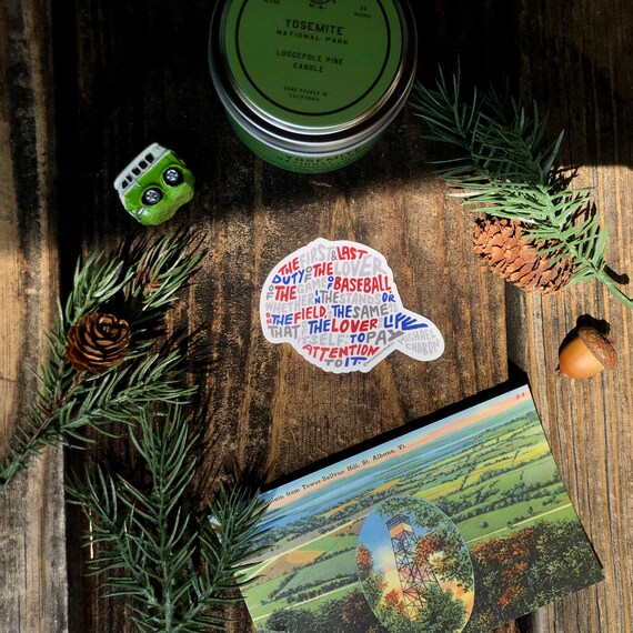 Hand-lettered Baseball Cap Sticker Lover of Baseball Sticker | Etsy