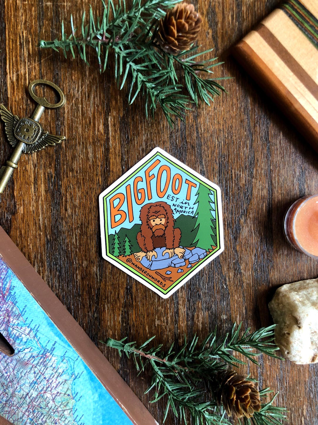 Hand-lettered Bigfoot Magnet, Bigfoot Art Magnet, Mythological Critter ...