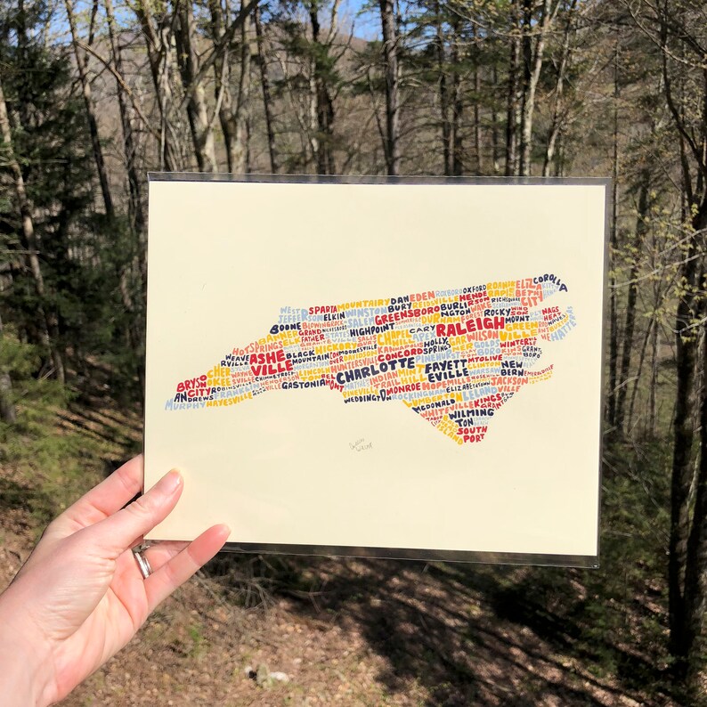 Hand-lettered North Carolina Print North Carolina Artwork | Etsy