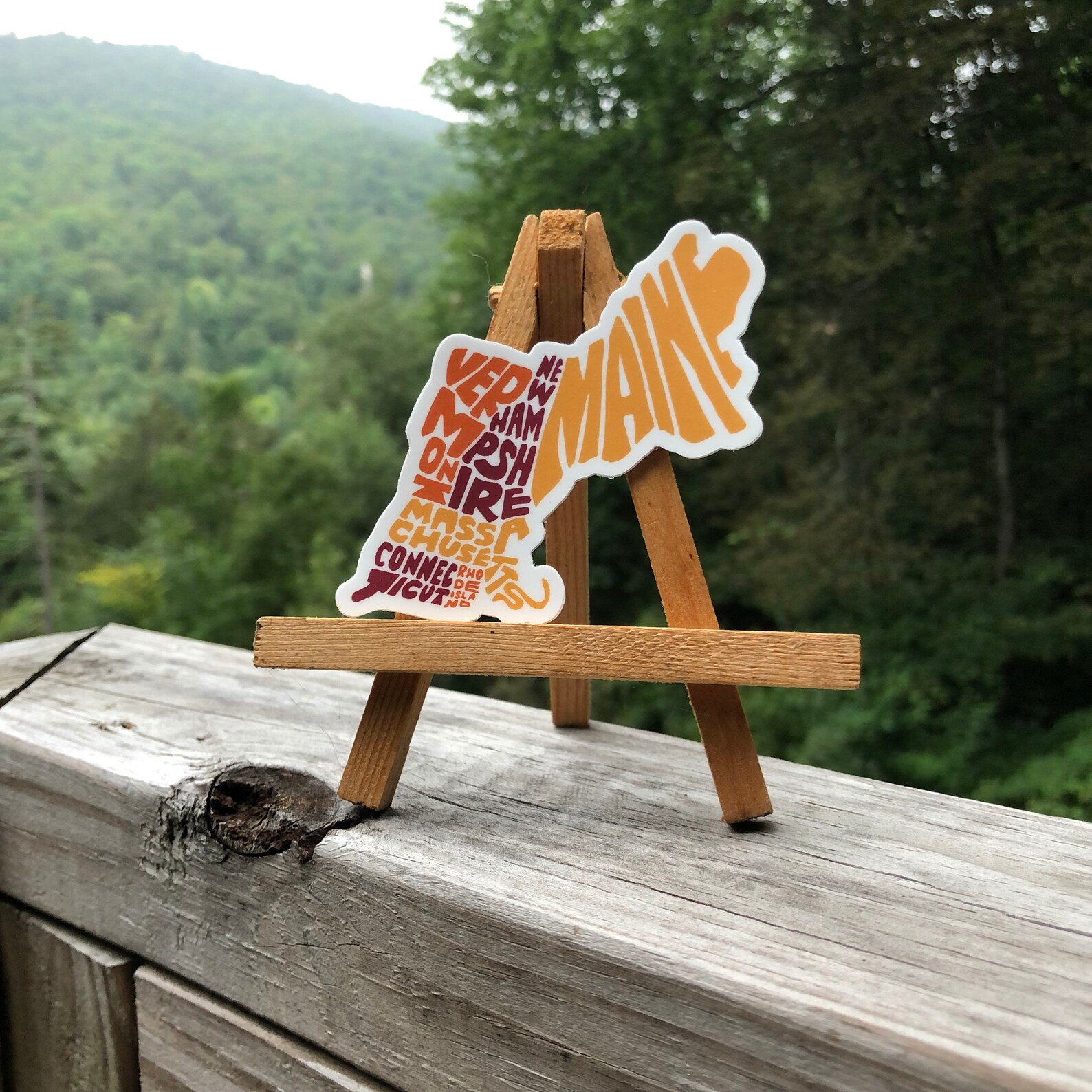 Hand-lettered New England Sticker, New England Shape Sticker, New ...