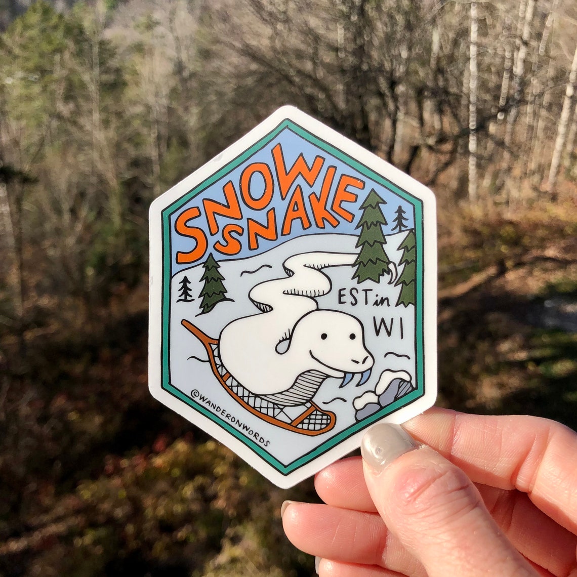 Hand-lettered Snow Snake Sticker Wisconsin Sticker - Etsy