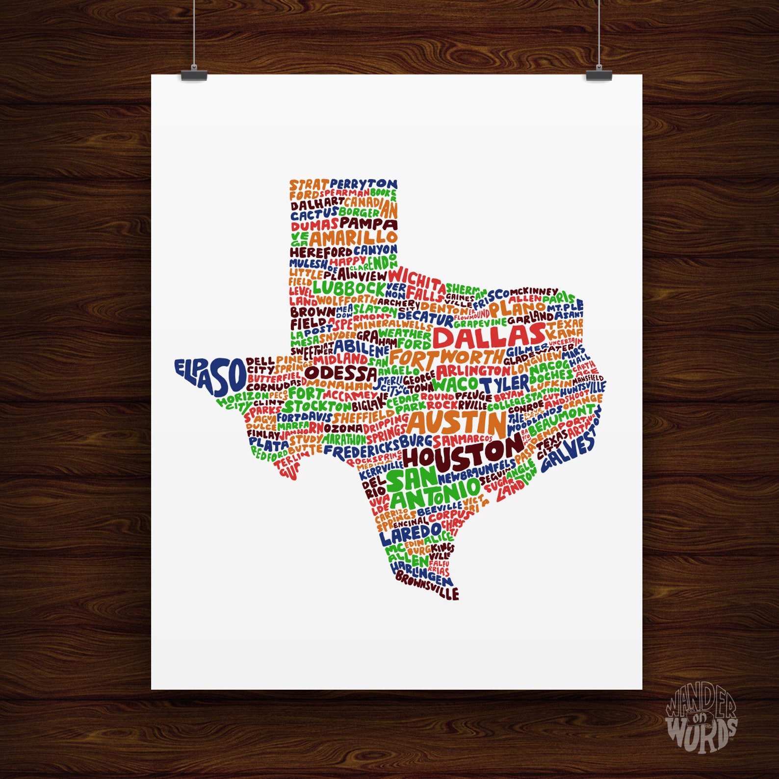 Hand-lettered Texas Card Texas Gift Texas Shape Texas | Etsy