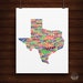Hand-lettered Texas Card Texas Gift Texas Shape Texas - Etsy