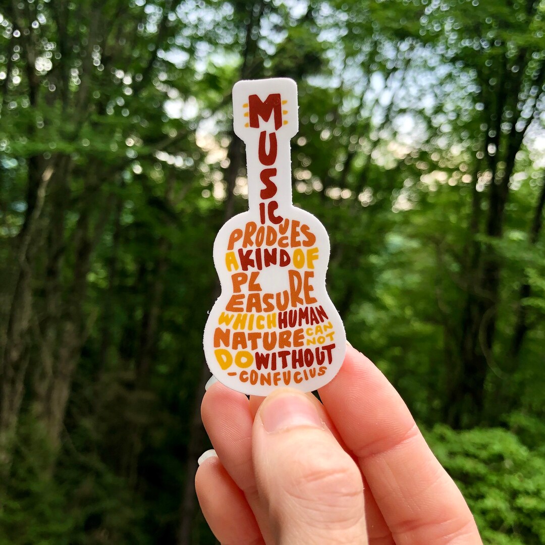 Hand-lettered Guitar Sticker, Music Lover Sticker, Inspirational Music ...
