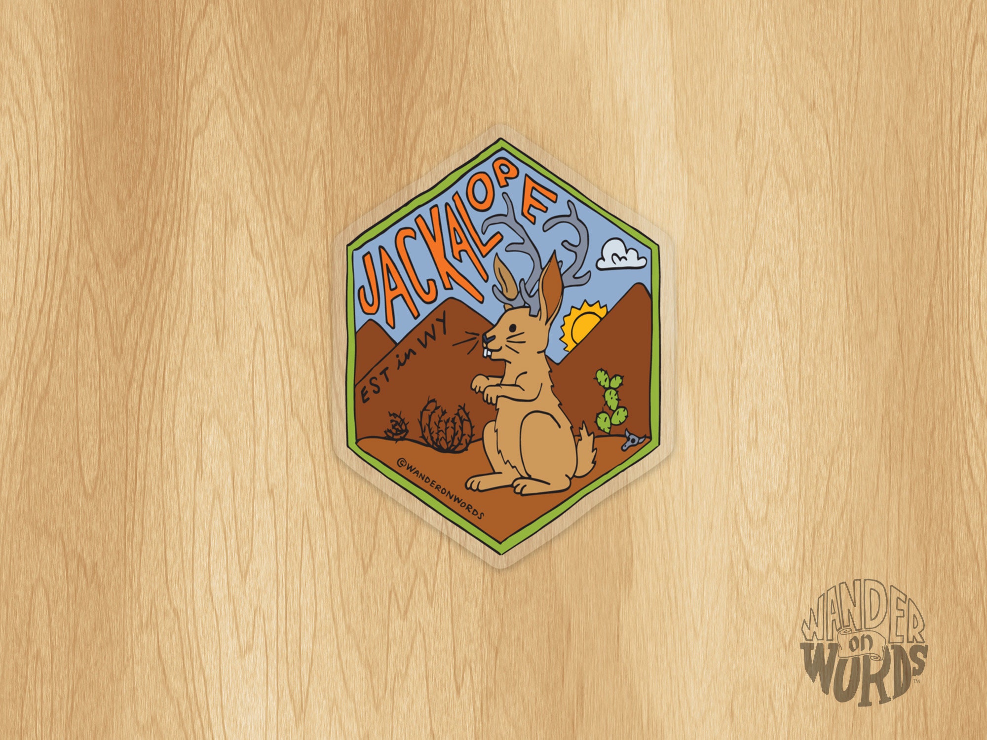 Hand-lettered Jackalope Sticker, Wyoming Sticker, Mythological Critter ...