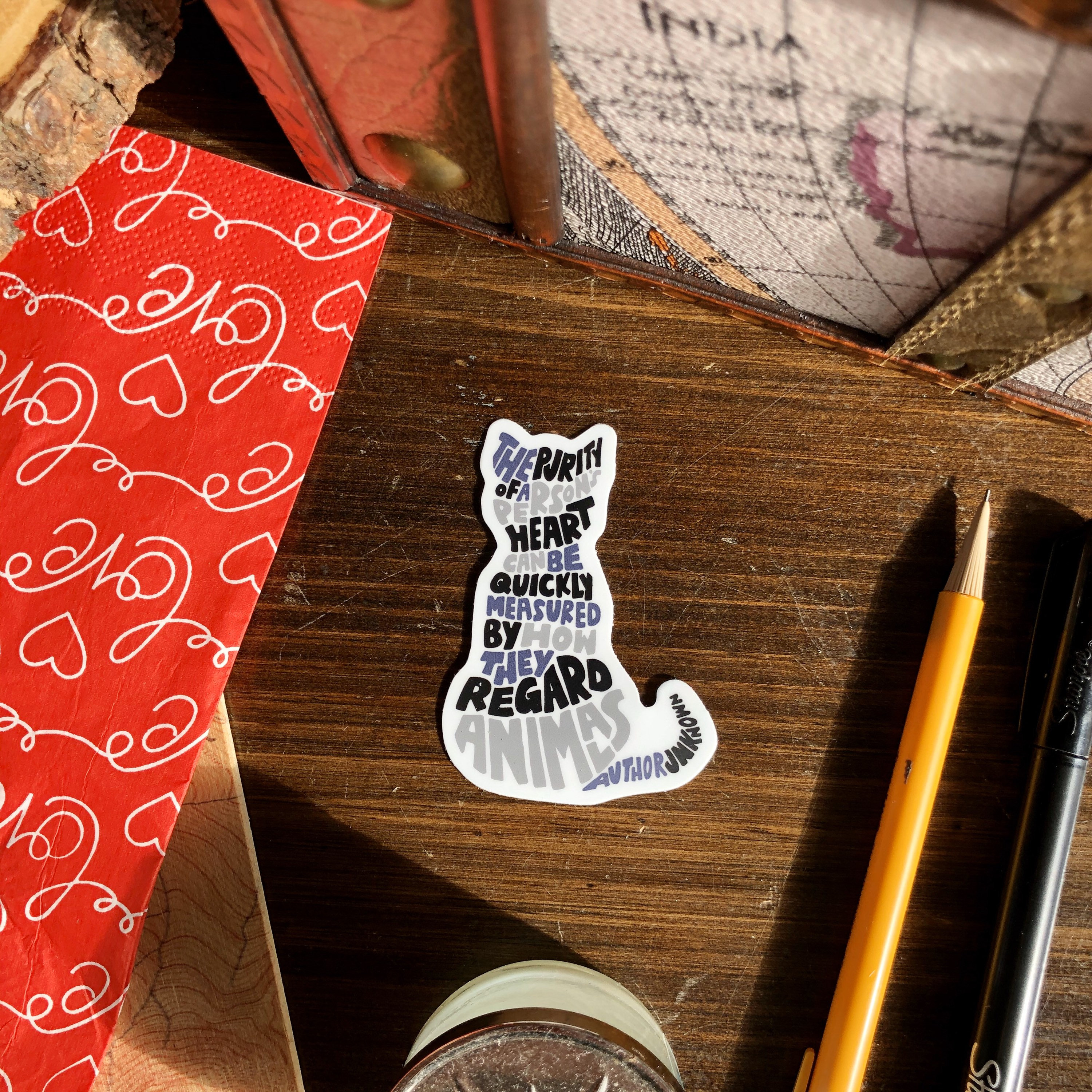 Hand-lettered Cat Sticker Inspirational Sticker Animal | Etsy